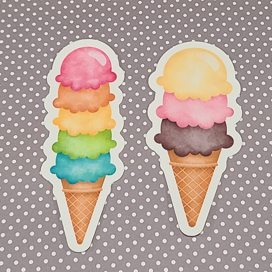 Ice Cream Cone Stickers - Etsy
