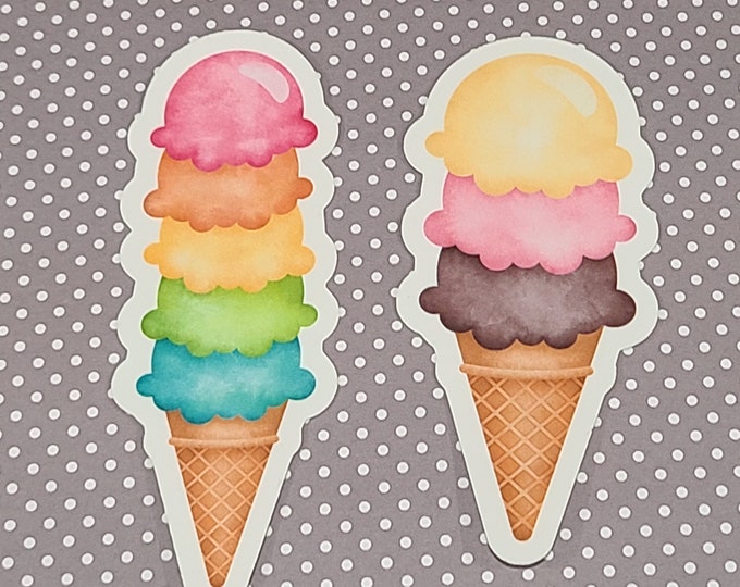 Ice Cream Cone Sticker, Happy Ice Cream Cone, Ice Cream, Vinyl, Smiling ...