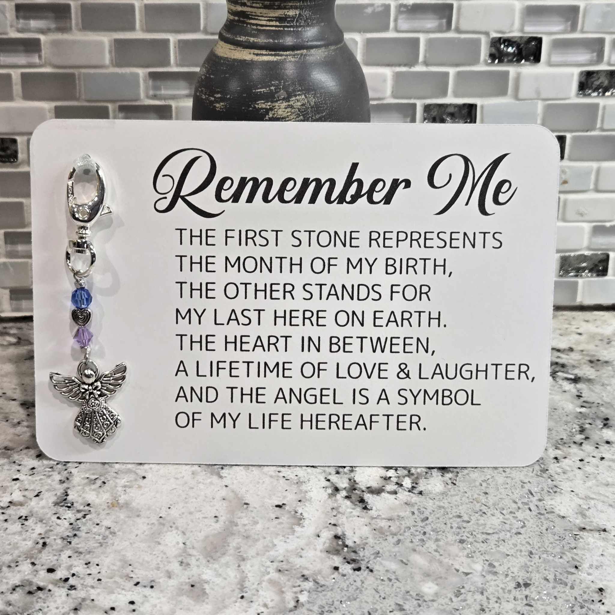 Custom Memorial Keychain - Remember Me Keychain - Birthstone Keychain ...