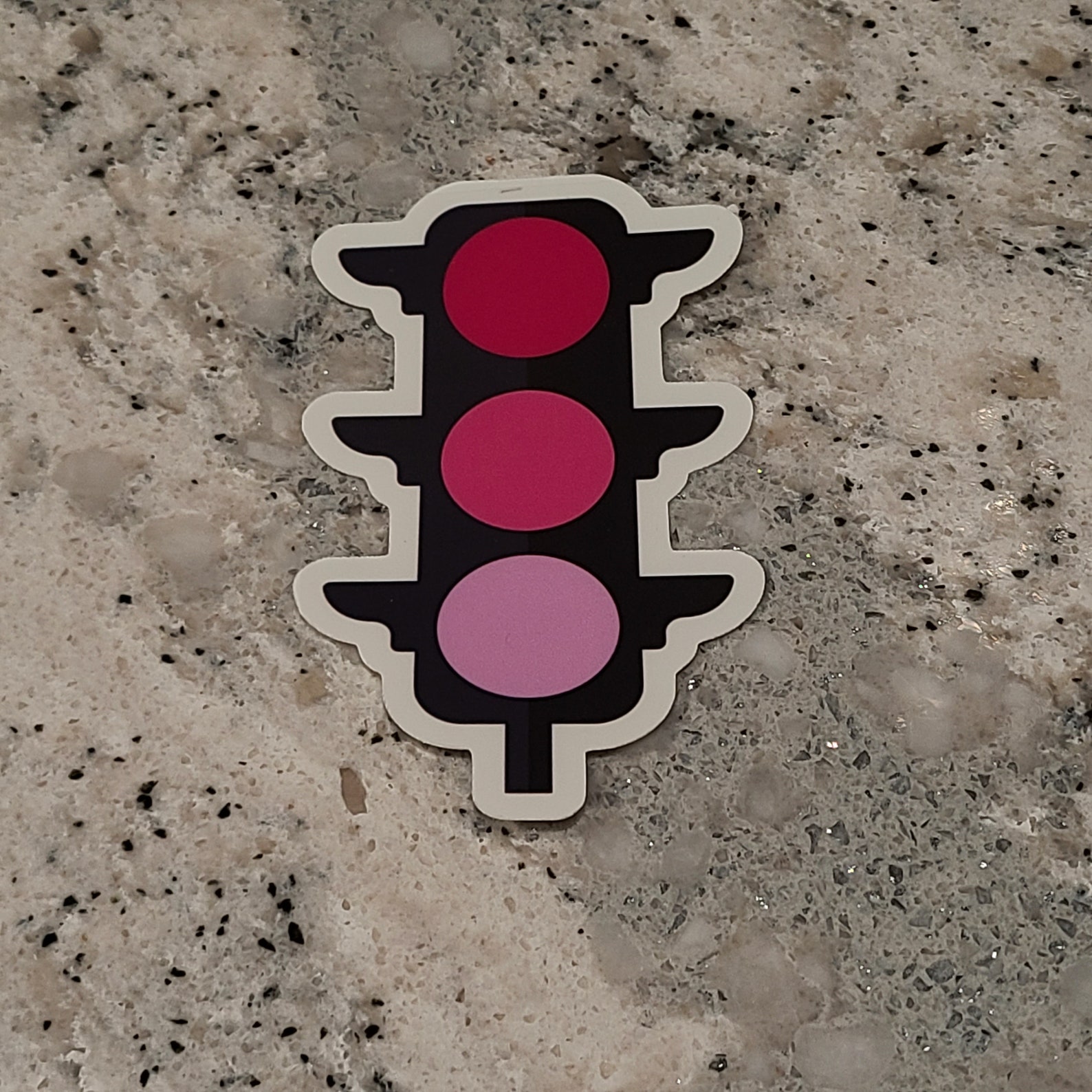 Pink Stop Light Sticker - Pink Sticker - Etsy