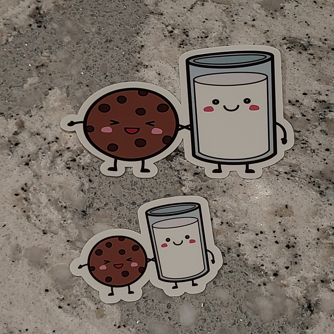Cookie and Milk Stickers - 2 Sizes - Etsy