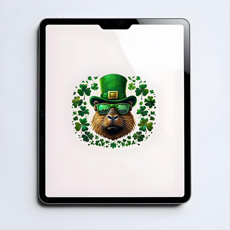 Capybara PNG, Cute Capybara PNG, Whimsical St. Patrick's Day Capybara ...