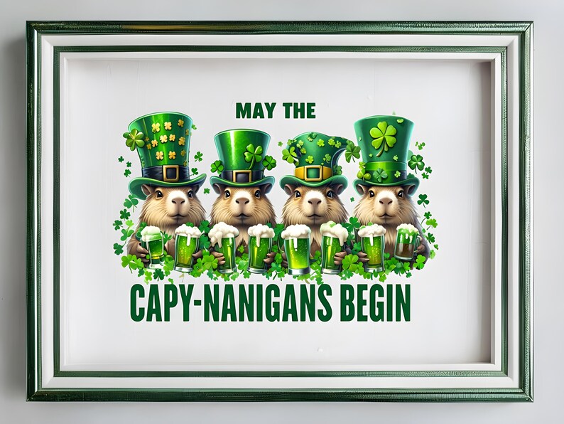 Capybara PNG, Cute Capybara PNG, St Patrick's Day PNG, Digital Print ...