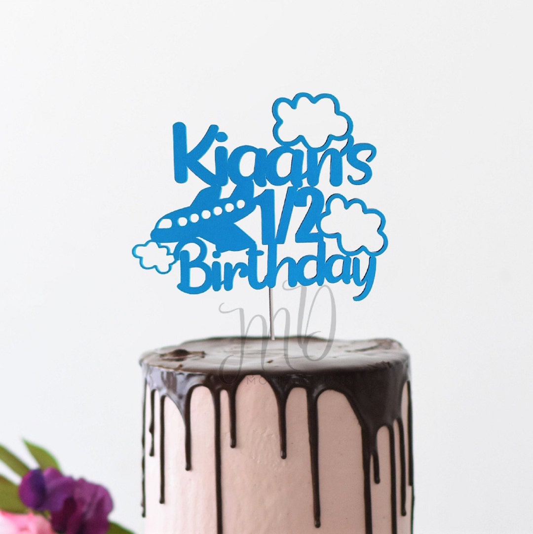 Half Birthday Cake Topper, 1/2 Birthday Cake Topper, Custom Half ...