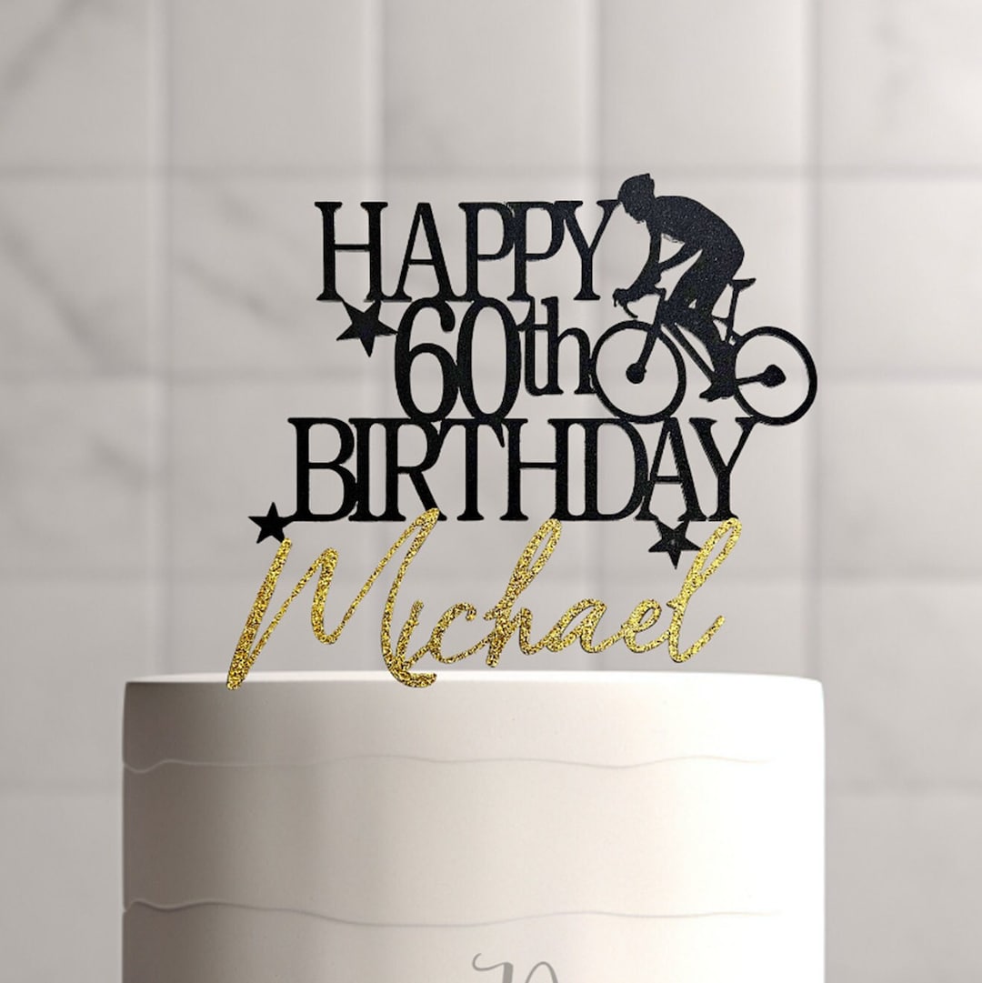 Bicycle Cake Topper, Personalized Cyclist Cake Topper, Custom Cake ...