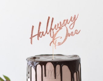 Glitter Half 1/2 Cake Topper Half Birthday Cake Topper in Glitter ...