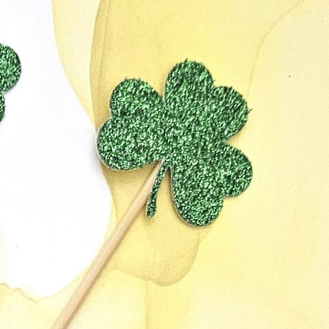 Glitter Shamrock Cupcake Toppers, St. Patrick's Party Decor - Etsy