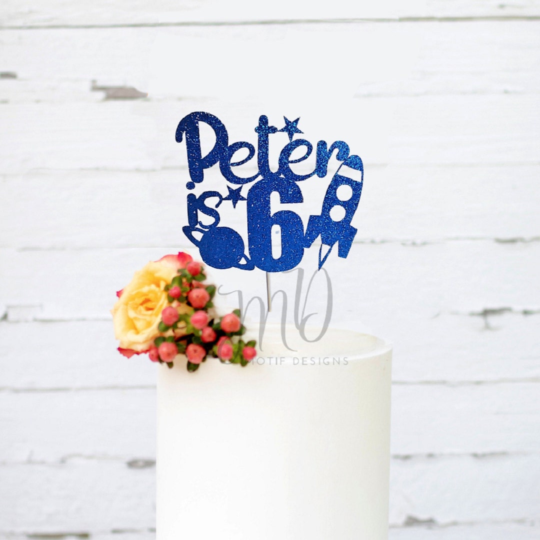 Name & Age Cake Topper, Birthday Cake Topper, Custom Birthday Cake ...
