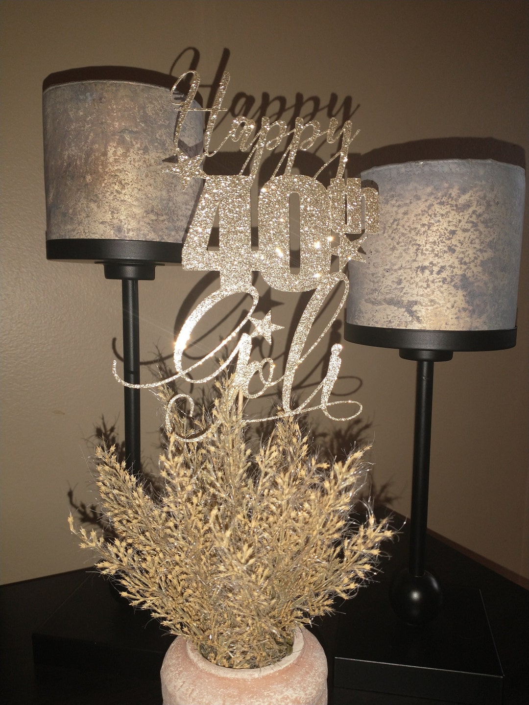 Happy 40th Name Cake Topper, Happy Birthday Cake Topper, Custom Cake ...