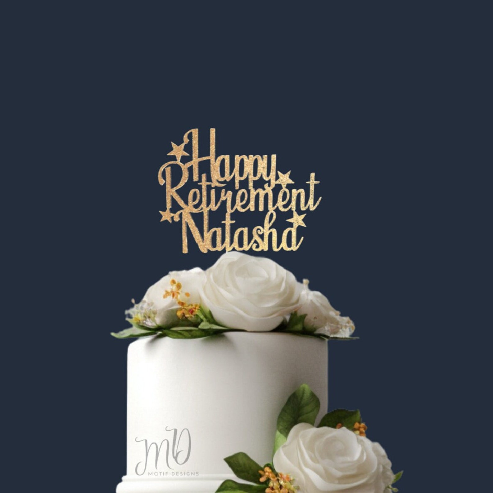 Retirement Cake Topper Custom Retirement Cake Topper Personalized Happy ...