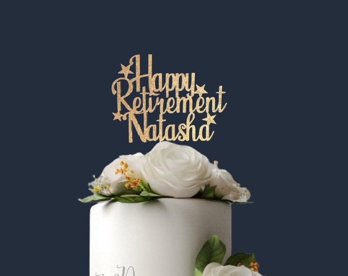 Happy Retirement Cake Topper, Retirement Cake Topper, Happy Retirement ...