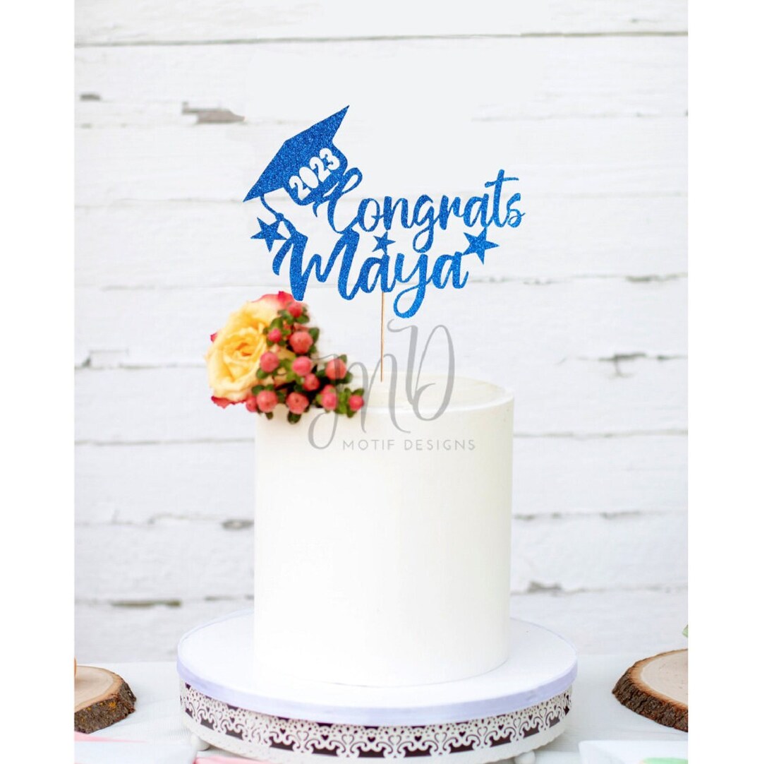 Custom Name Congrats Cake Topper, Personalized Name Cake Topper ...