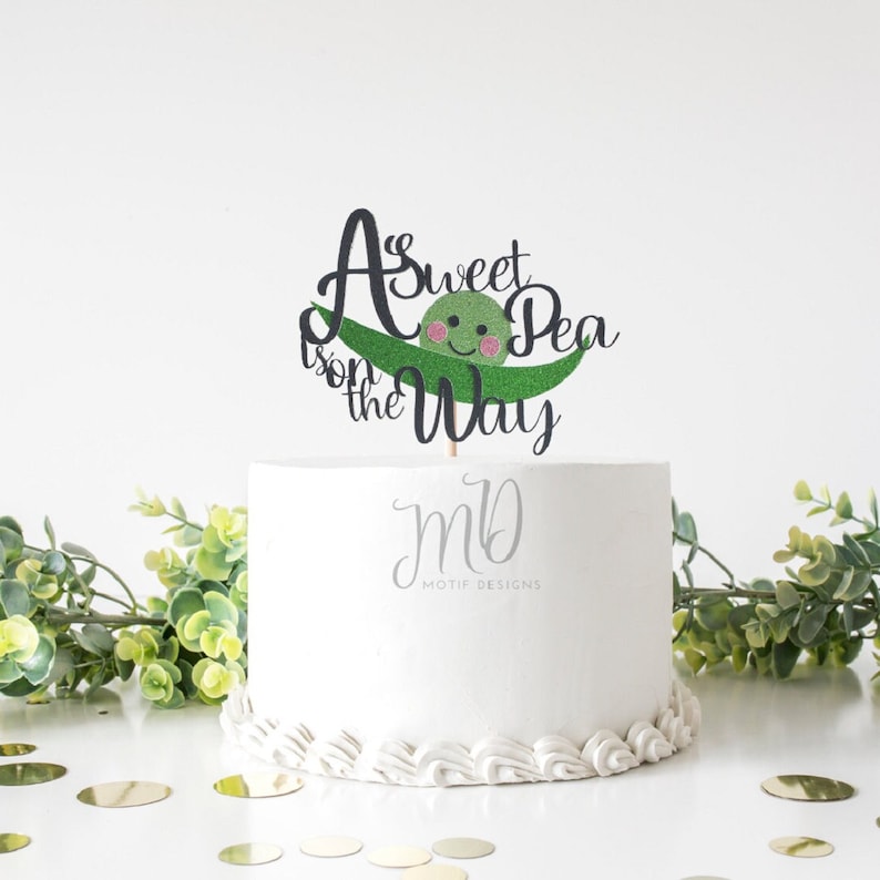 Sweet Pea Baby Shower Cake Topper: Glitter Cardstock - Etsy