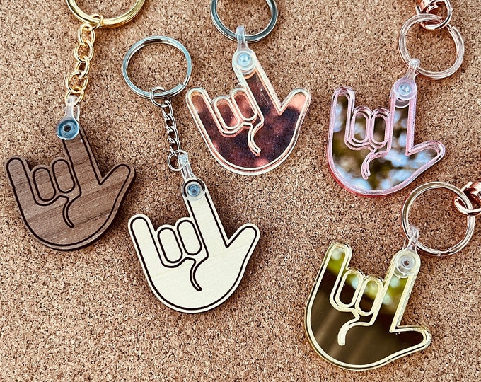 ILY Keychains American Sign Language Keychains ASL Keychains Initial ...