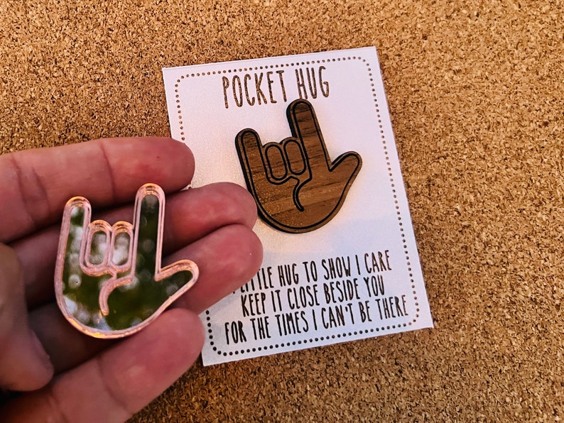 American Sign Language Pocket Hug ILY Pocket Hug ASL - Etsy