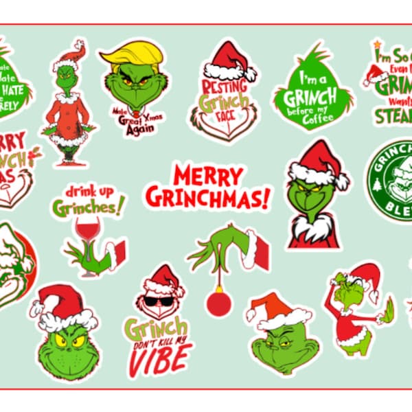 The Grinch Stickers - Etsy