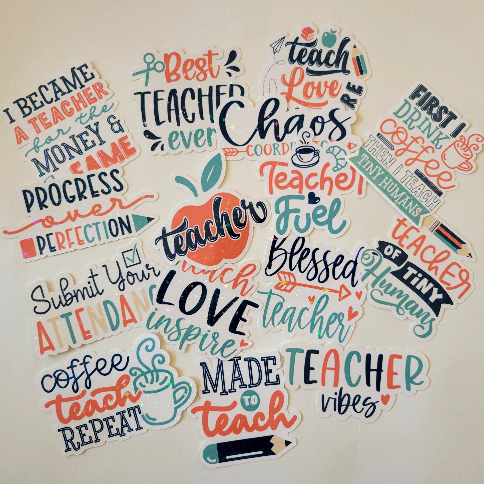 Teacher Sticker Pack Teachers Teacher Stickers Holographic - Etsy