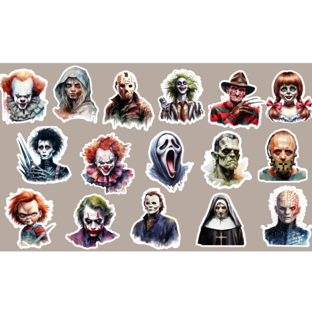 Horror Movie Stickers, Halloween Stickers, Horror Sticker Pack, Horror ...