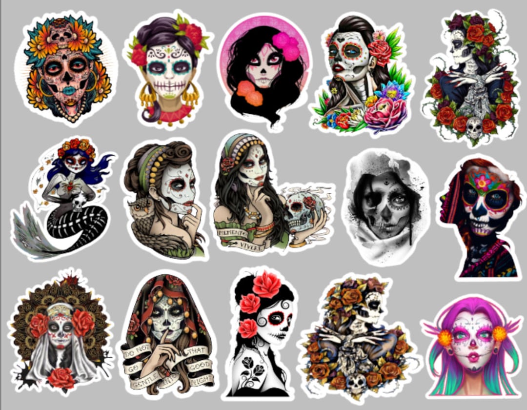 Dia De Los Muertos Stickers, Dia De Los Muertos, Day of the Dead ...