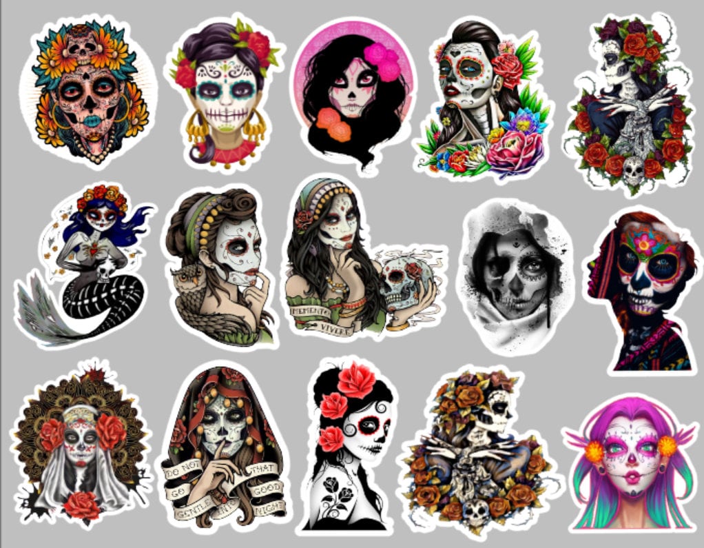 Dia De Los Muertos Stickers Dia De Los Muertos Day of the - Etsy