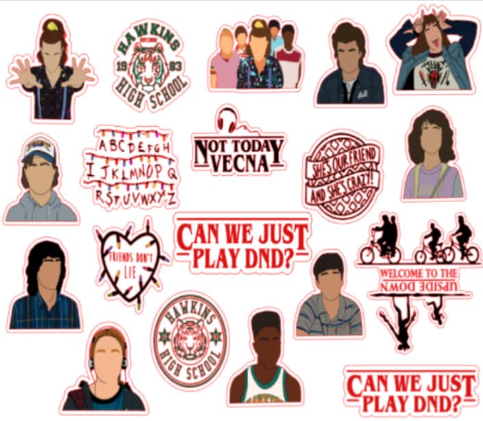 Stranger Things TV Series Sticker Pack 20 Sticker Pack - Etsy