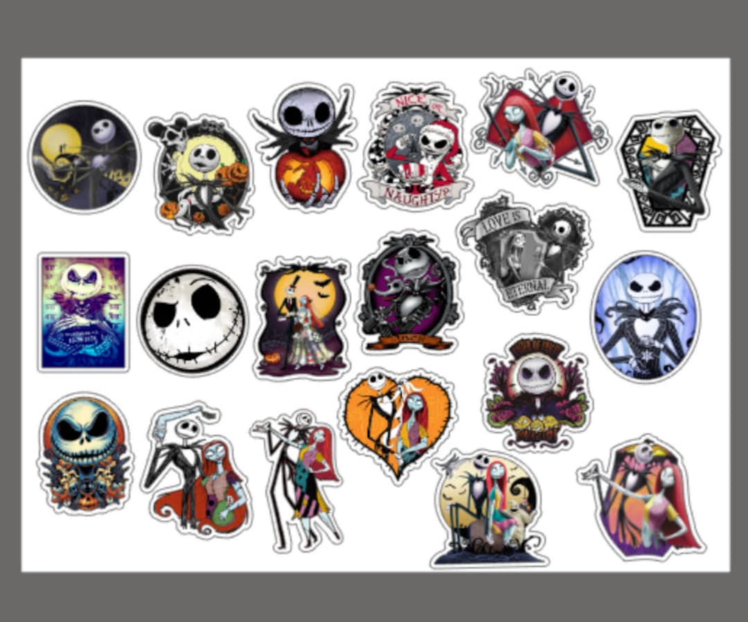 Nightmare Before Christmas 20 Sticker Pack, Nightmare Before Christmas ...