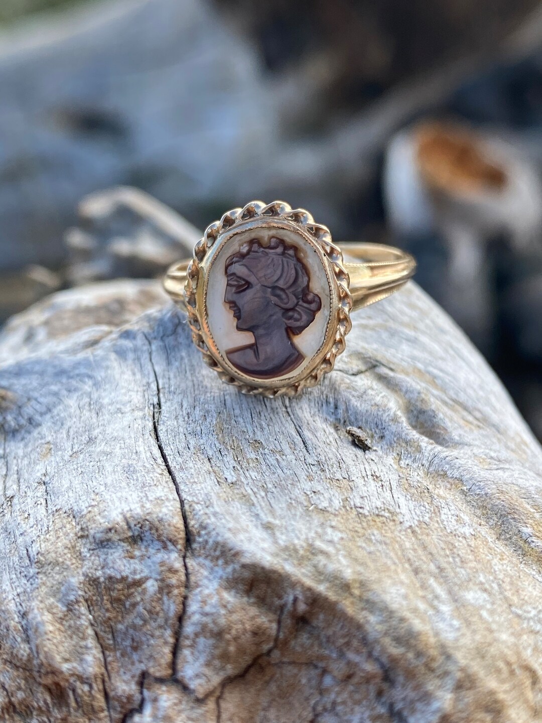 Antique 10k Yellow Gold Shell Cameo Ring - Etsy