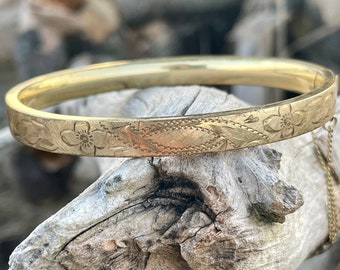 Antique Victorian S.O. Bigney & Co Gold Filled Faux Topaz Ornate Bangle ...