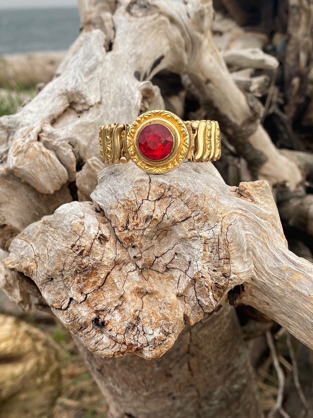 Vintage WW2 victoria Sweetheart Bracelet With Red Glass - Etsy