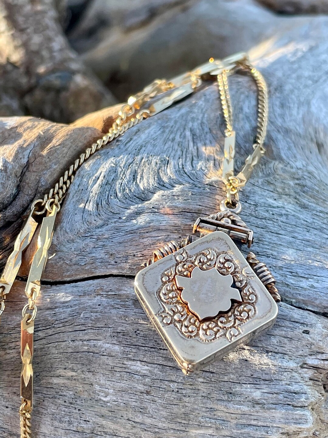 Antique Victorian Gold Filled Locket With Mirror - Etsy