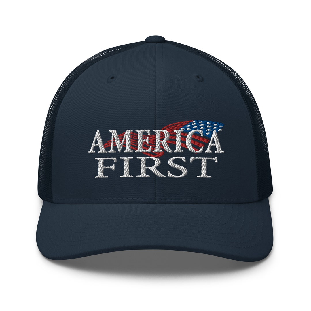 Hat America First Embroidered Cap Hats - RAF COLLECTION - Etsy