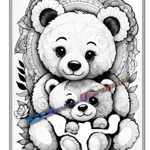 Printable Coloring Pages 40 Zentangle Style Teddy Bears Instant ...