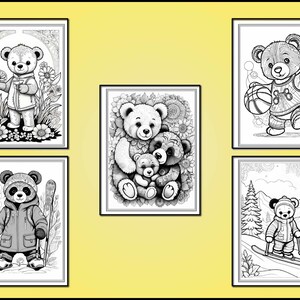 Printable Coloring Pages 40 Zentangle Style Teddy Bears Instant ...