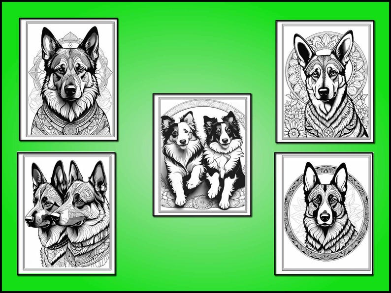 Printable Coloring Pages - 50 Zentangle Style Dogs - Assorted Breeds ...