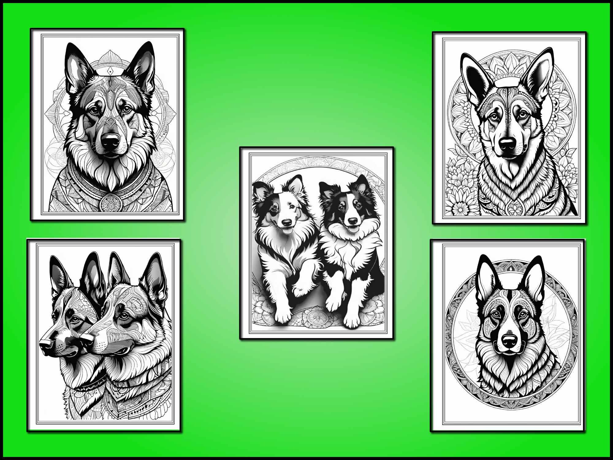 Printable Coloring Pages 50 Zentangle Style Dogs Assorted Breeds ...