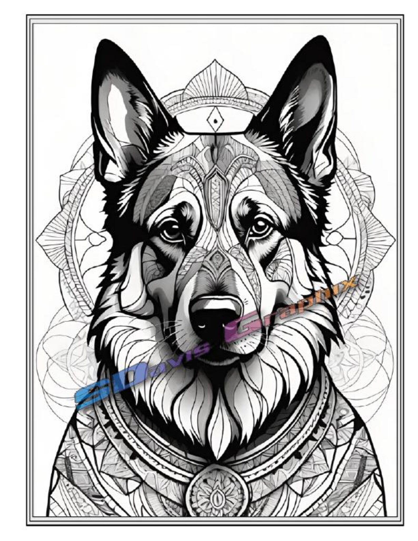 Printable Coloring Pages - 50 Zentangle Style Dogs - Assorted Breeds ...