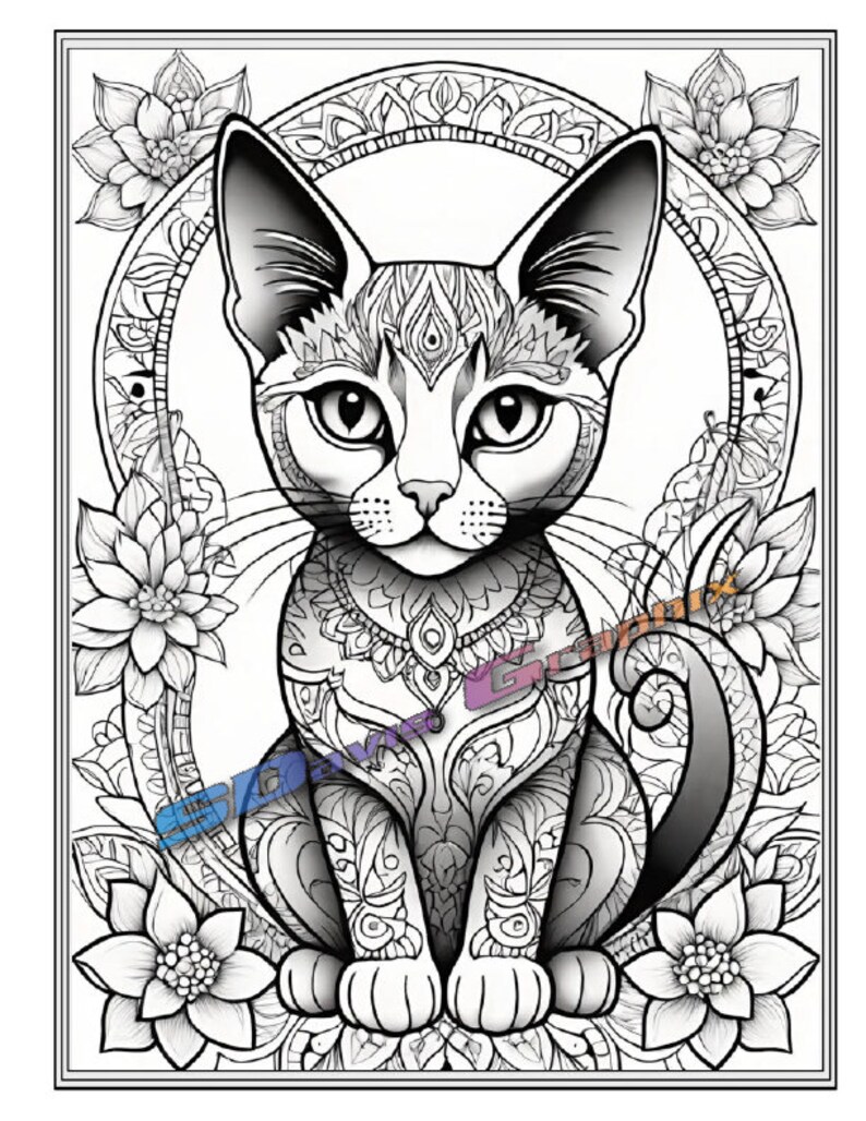 Printable Coloring Pages 20 Zentangle Style Cats Instant Download - Etsy
