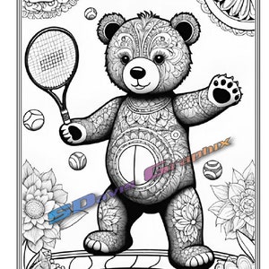 Printable Coloring Pages 40 Zentangle Style Teddy Bears Instant ...