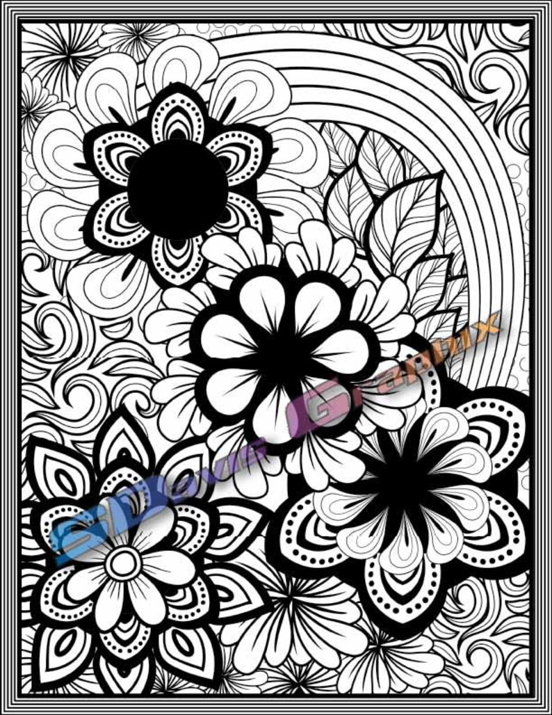 Printable Flower Pattern Coloring Pages - Coloring Pages - Floral ...
