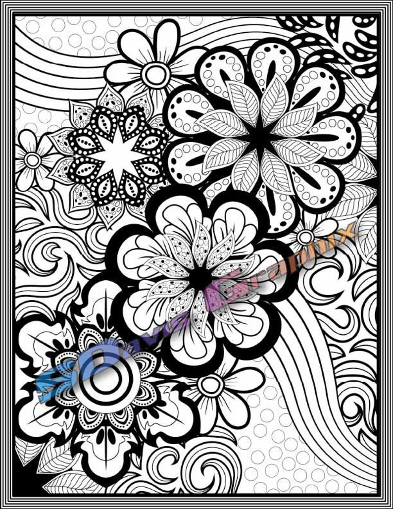 Printable Flower Pattern Coloring Pages Coloring Pages Floral Coloring ...