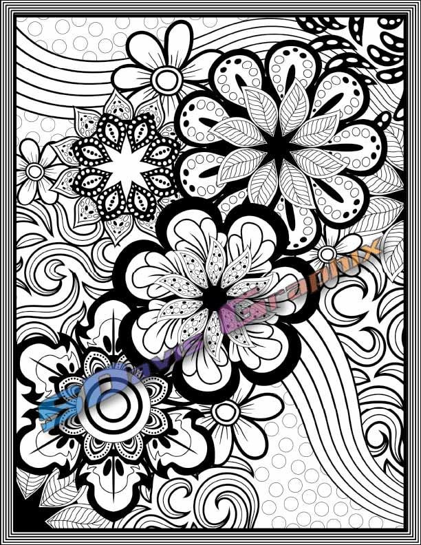 Printable Flower Pattern Coloring Pages Coloring Pages Floral Coloring ...