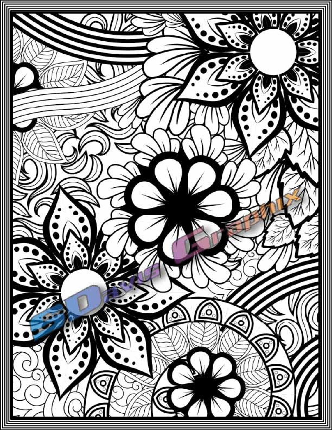 Printable Flower Pattern Coloring Pages Coloring Pages Floral Coloring ...