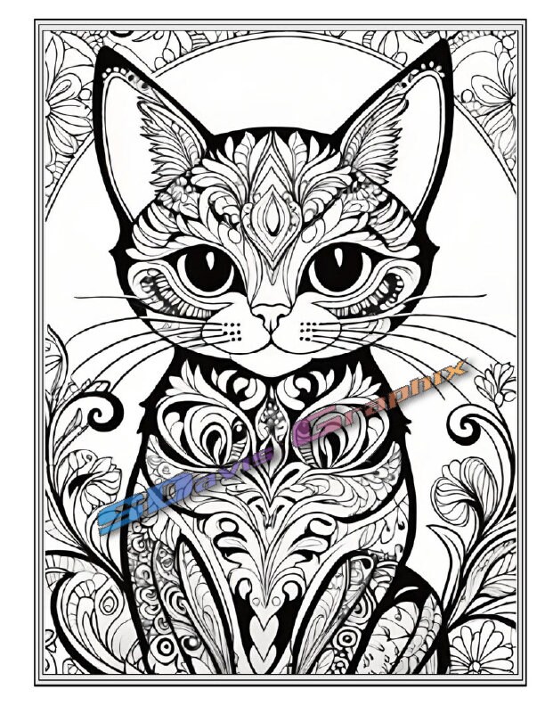 Printable Coloring Pages - 20 Zentangle Style Cats - Instant Download ...