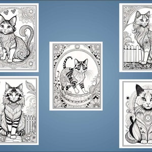 Printable Coloring Pages - 20 Zentangle Style Cats - Instant Download ...