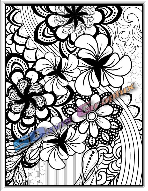 Printable Flower Pattern Coloring Pages Coloring Pages Floral Coloring ...