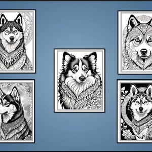 Printable Coloring Pages - 50 Zentangle Style Dogs - Assorted Breeds ...