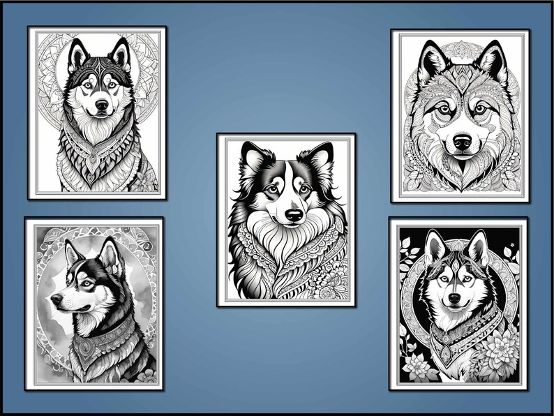 Printable Coloring Pages - 50 Zentangle Style Dogs - Assorted Breeds ...