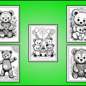 Printable Coloring Pages 40 Zentangle Style Teddy Bears Instant ...