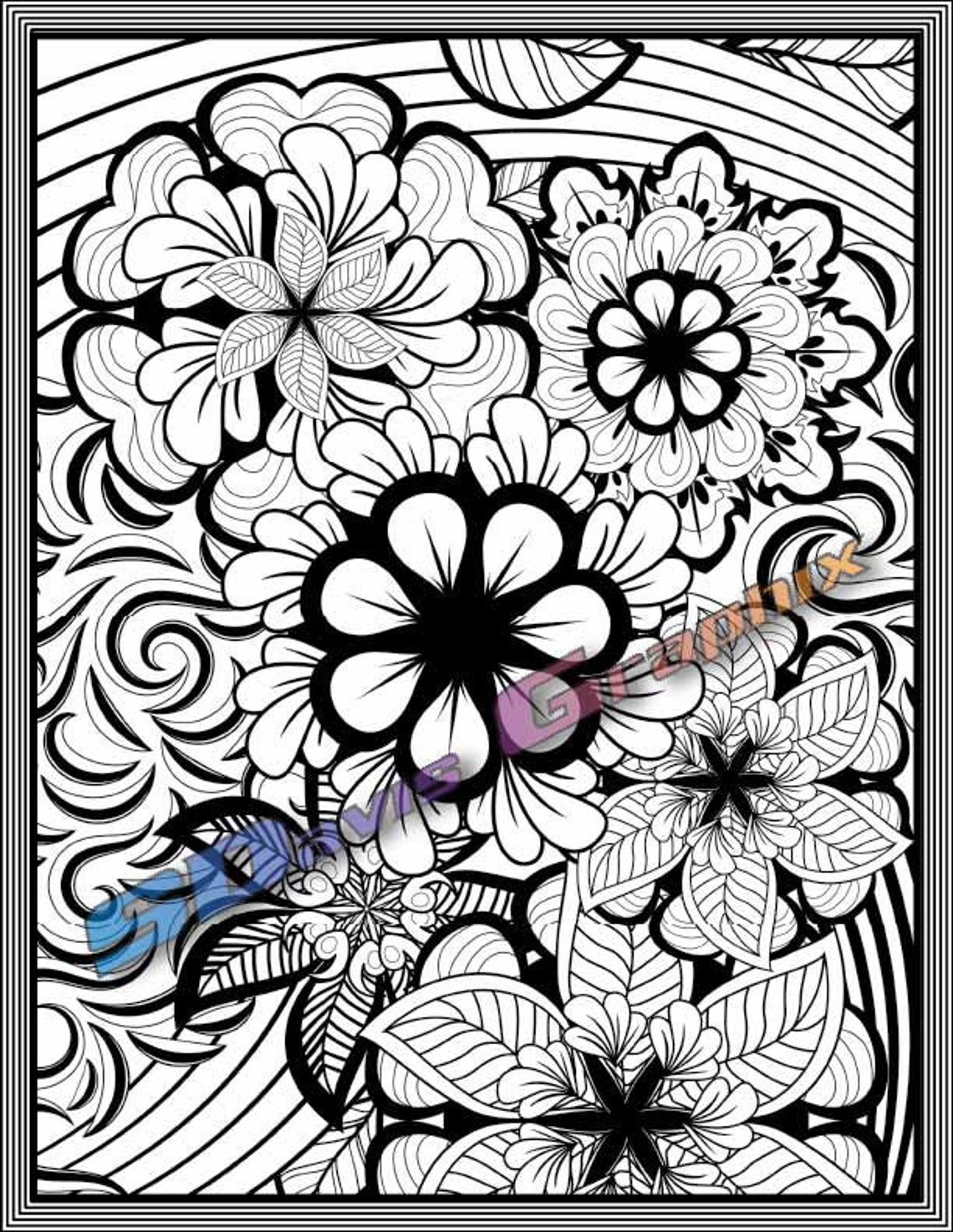 Printable Flower Pattern Coloring Pages Coloring Pages Floral Coloring ...