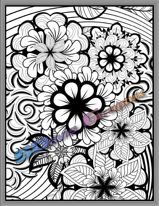 Printable Flower Pattern Coloring Pages Coloring Pages Floral Coloring ...